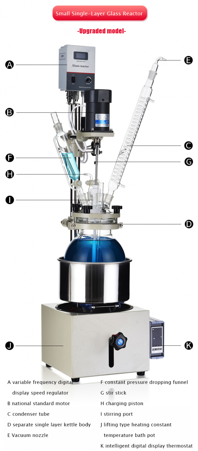 Reaktor pencetus kaca presisi tinggi Laboratorium Reaktor kaca kimia ...