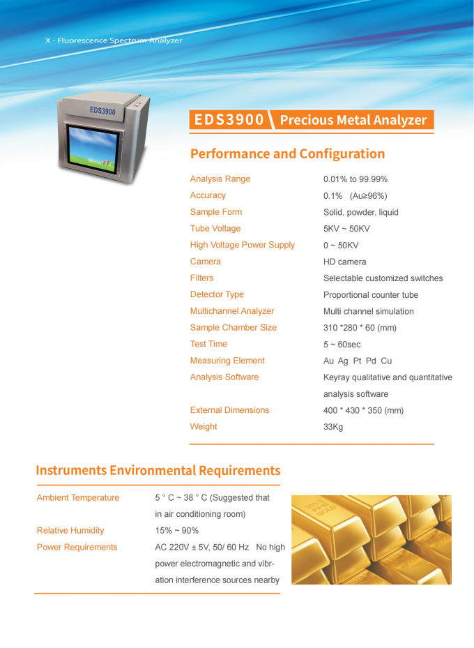 Spektrometer Penguji Kemurnian Emas Laboratorium Layar sentuh Pengujian ...